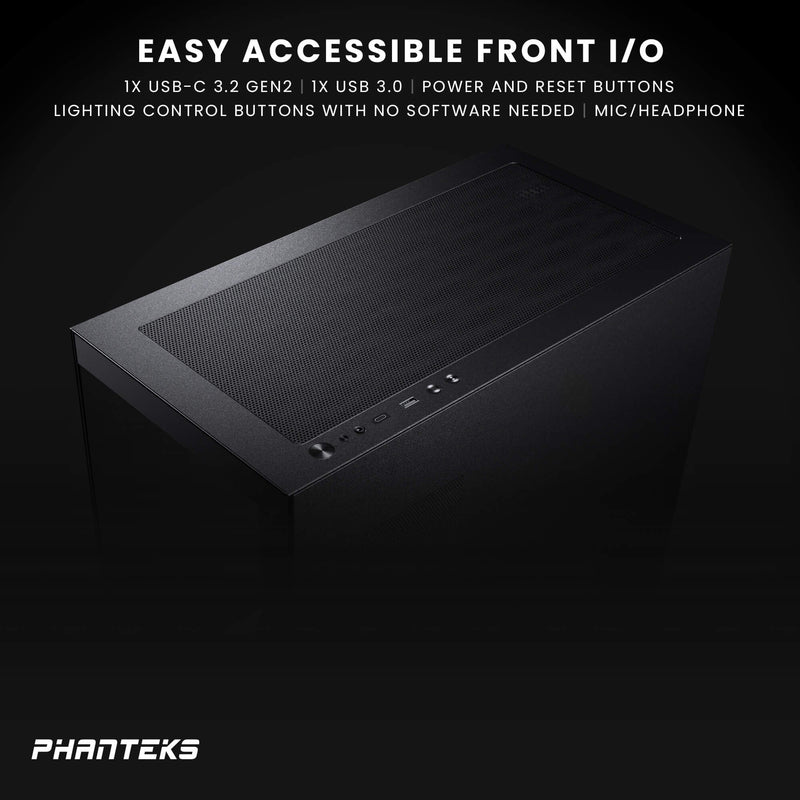 Phanteks XT View, Mid-Tower Gaming Chassis, Tempered Glass Front and S