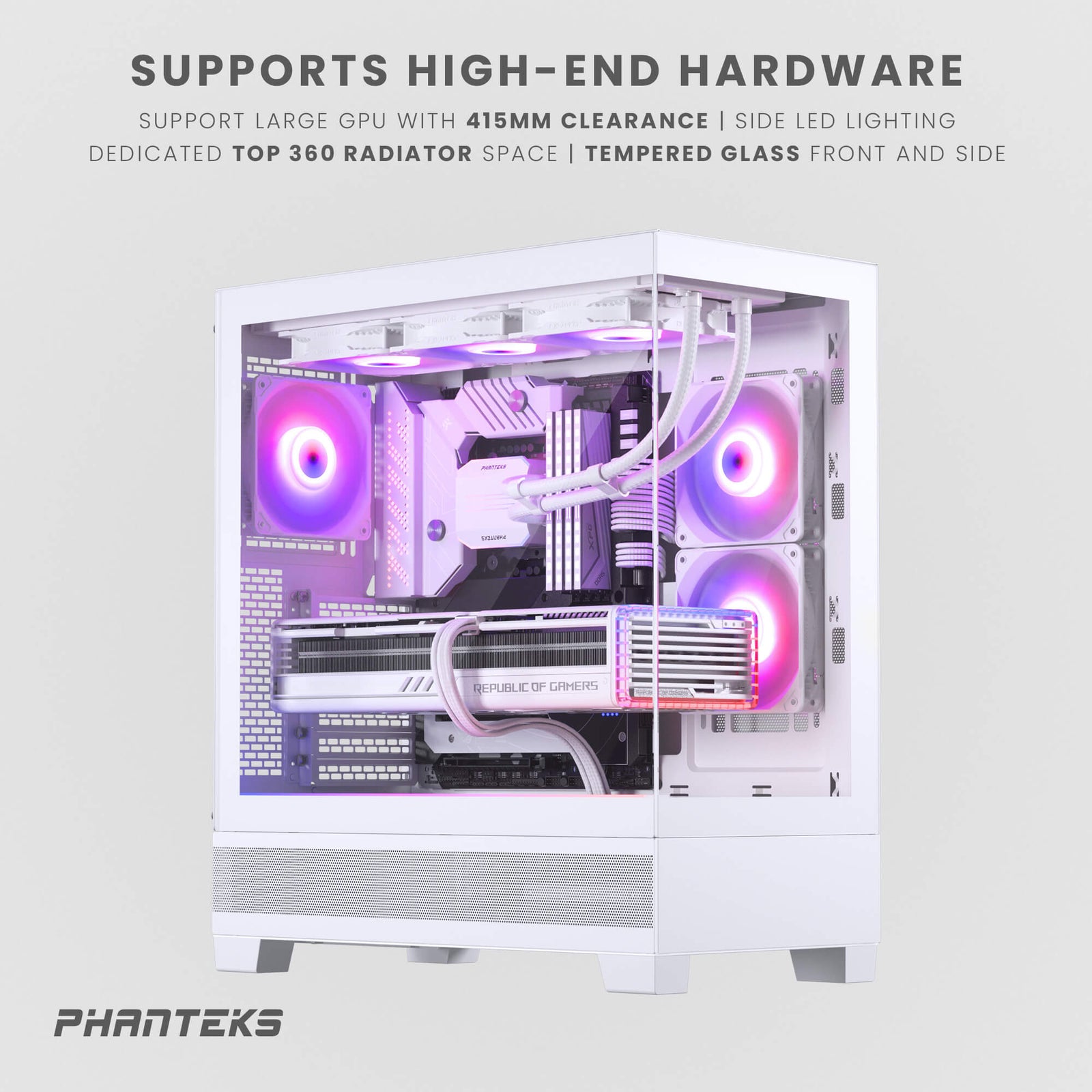 Phanteks XT View, Mid-Tower Gaming Chassis, Tempered Glass Front and S