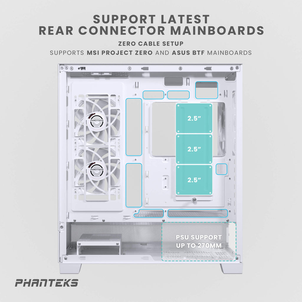 Phanteks XT View, Mid-Tower Gaming Chassis, Tempered Glass Front and S