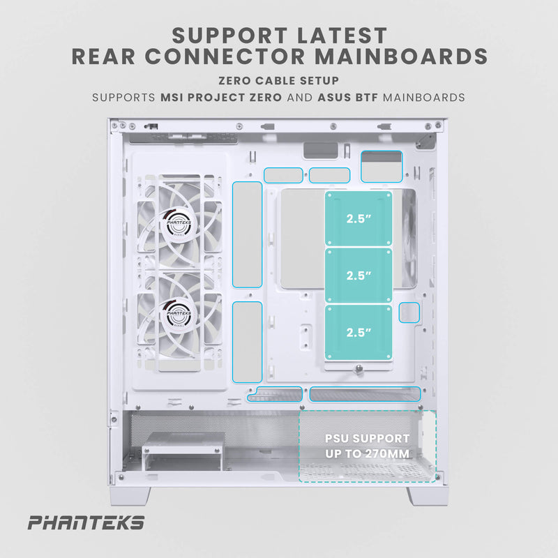 Phanteks XT View, Mid-Tower Gaming Chassis, Tempered Glass Front and S