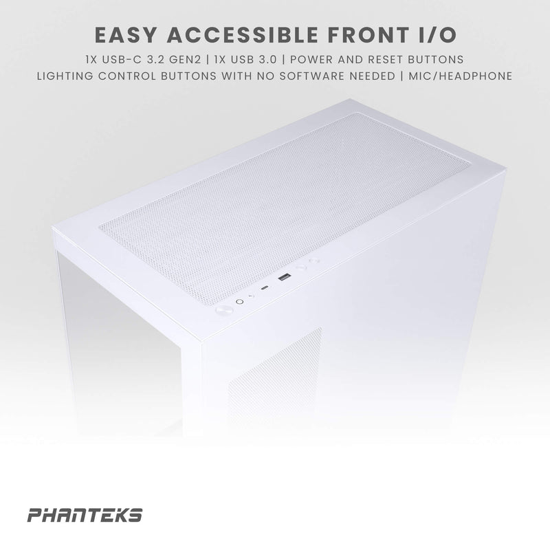 Phanteks XT View, Mid-Tower Gaming Chassis, Tempered Glass Front and S